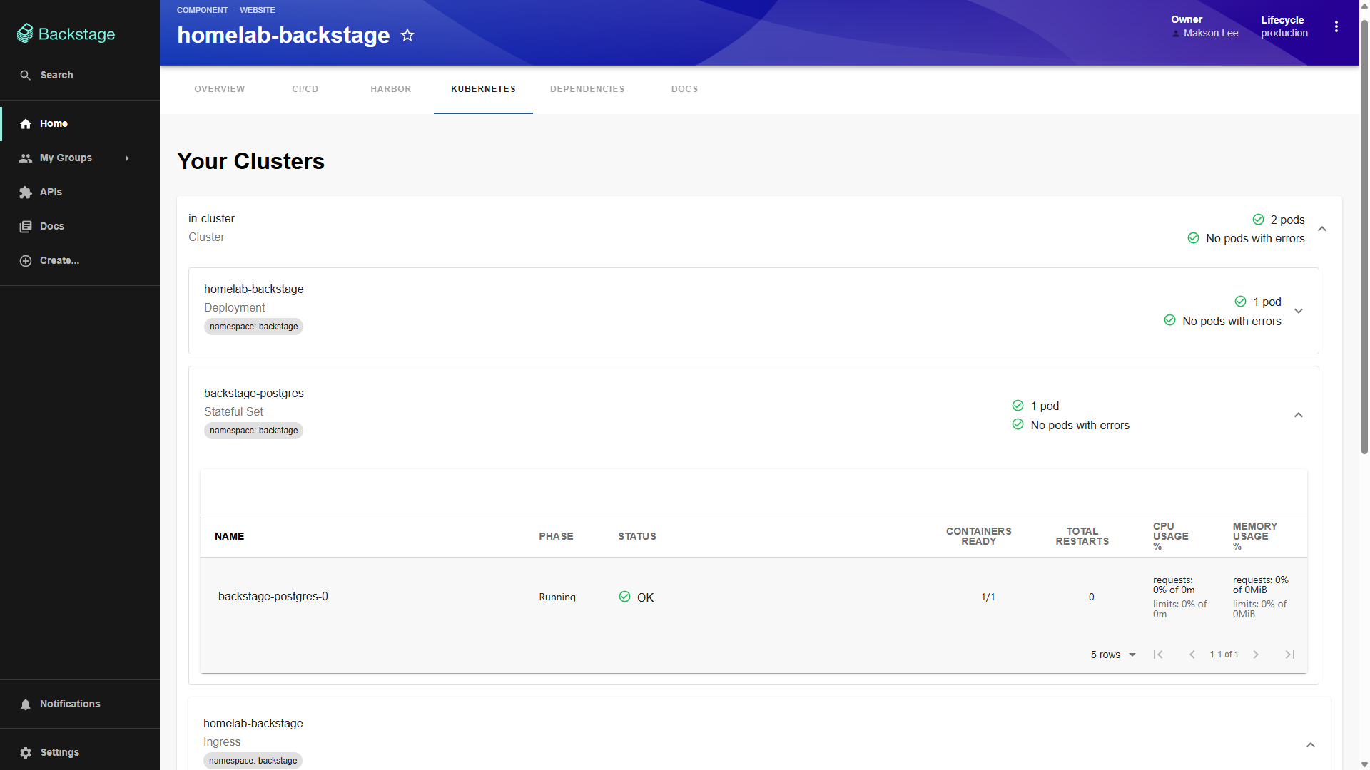 Show Kubernetes Objects for a Component in Backstage (Backstage Manages ...